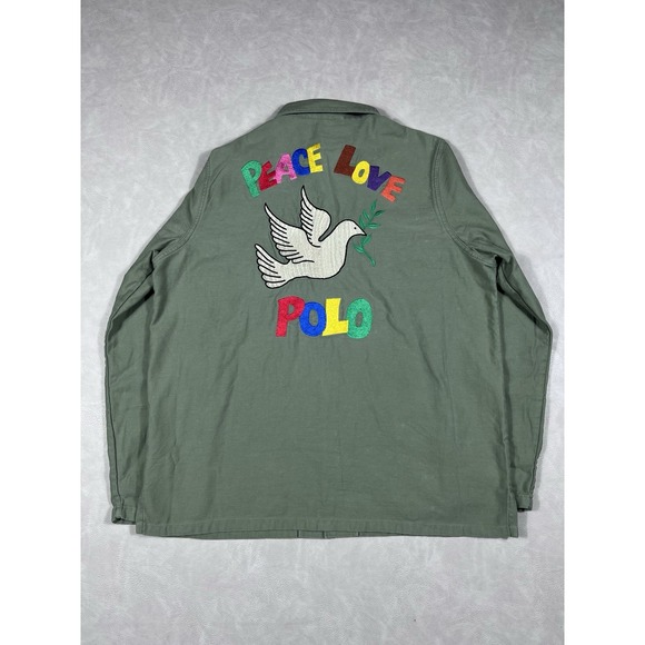 Ralph Lauren | Tops | Polo Ralph Lauren Peace Love Polo Military Button ...